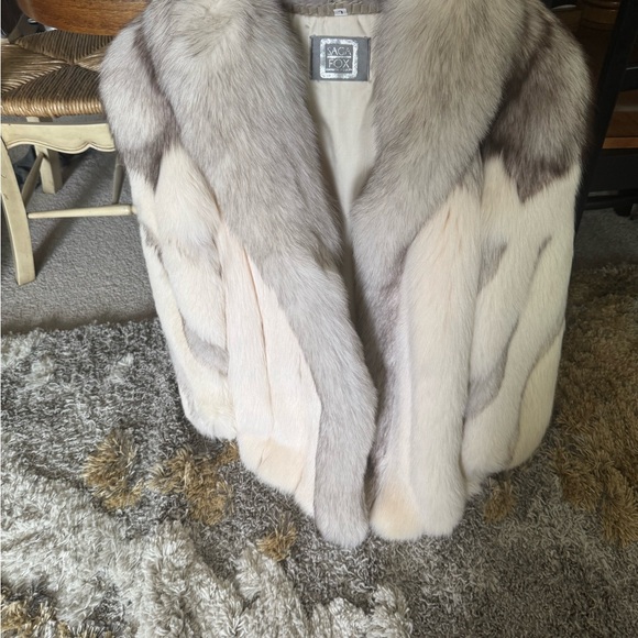 Saga Furs | Jackets & Coats | Saga Furs Elegant Gray And Cream Cape ...
